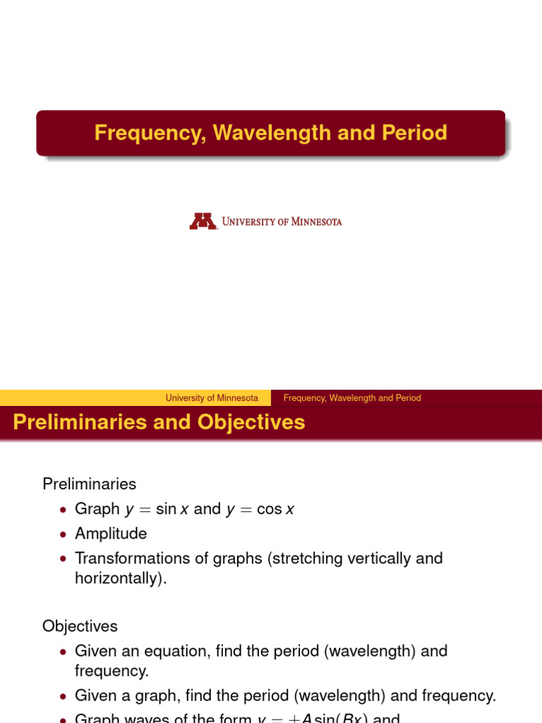 10 - Frequency, Wavelength and Period | PDF | Wavelength | Waves