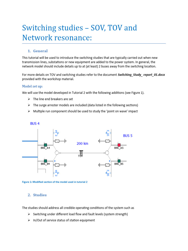 Tutorial 4 - Switching Studies | PDF | Electrical Substation | Resonance
