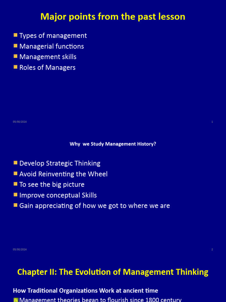 CH-2 The Evolution of Management Thinking | PDF | System | Systems Theory