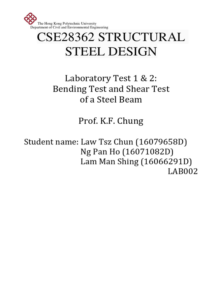 LabSheet 01 - Bending Test of A Beam | PDF | Deformation (Engineering ...