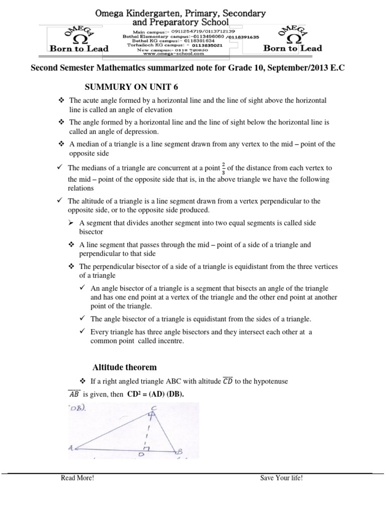 Maths Grade 10 | PDF | Triangle | Rectangle