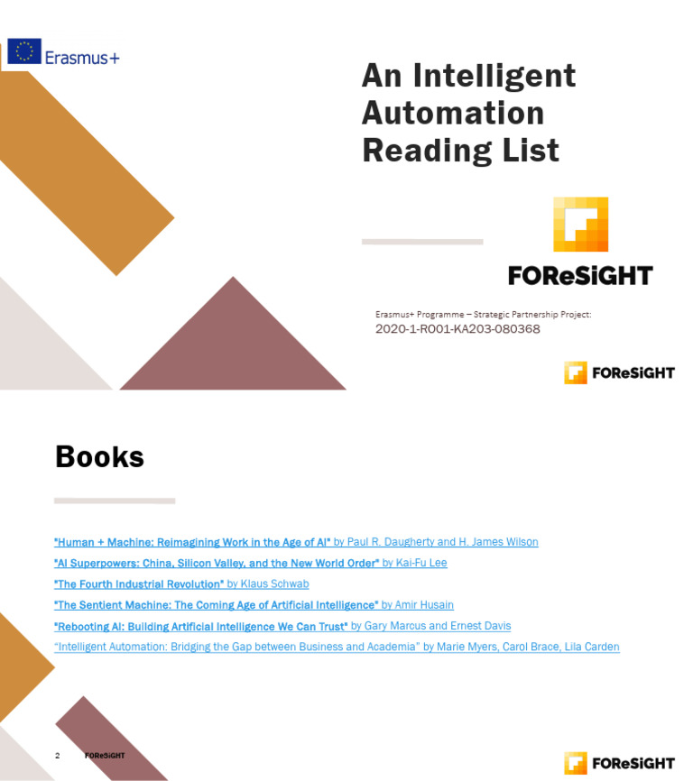 Intelligent Automation Reading List | PDF