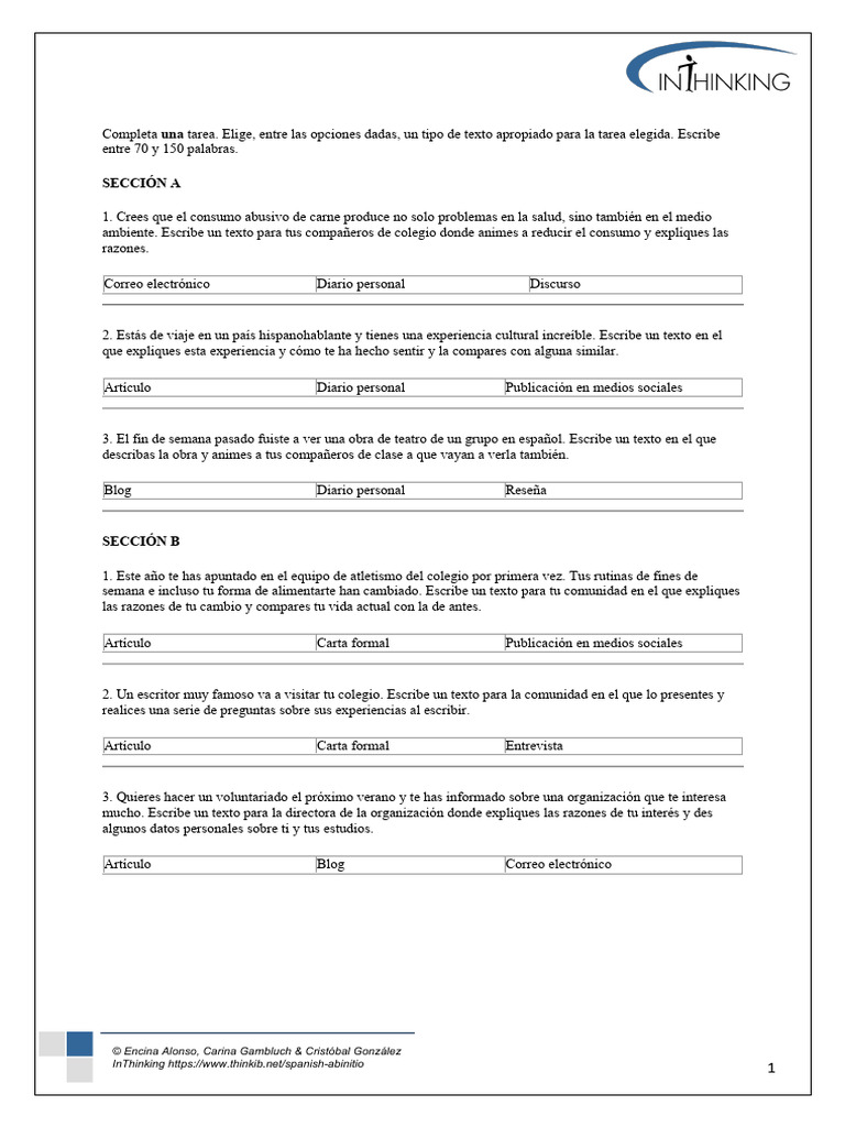 Mock Exam Spanish Ab Initio 3 | PDF