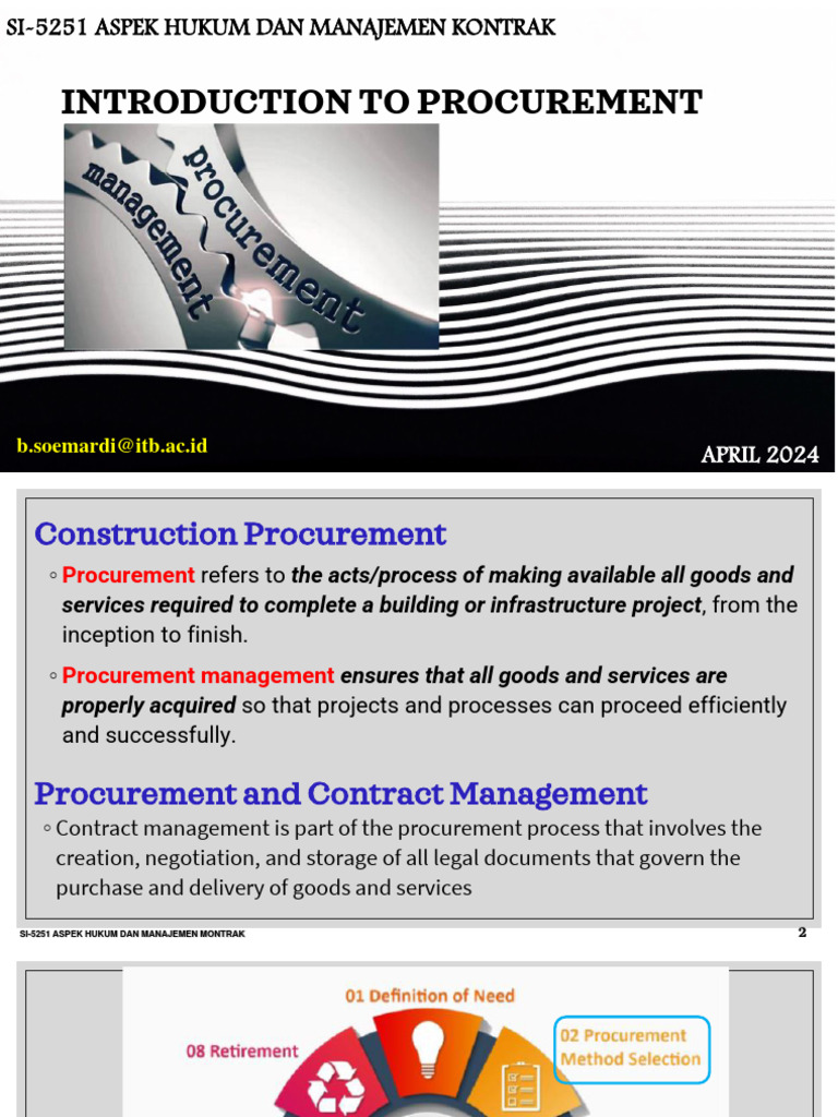 1 SI 5251 Introduction To Procurement Management 2024 | PDF | Procurement | Economies