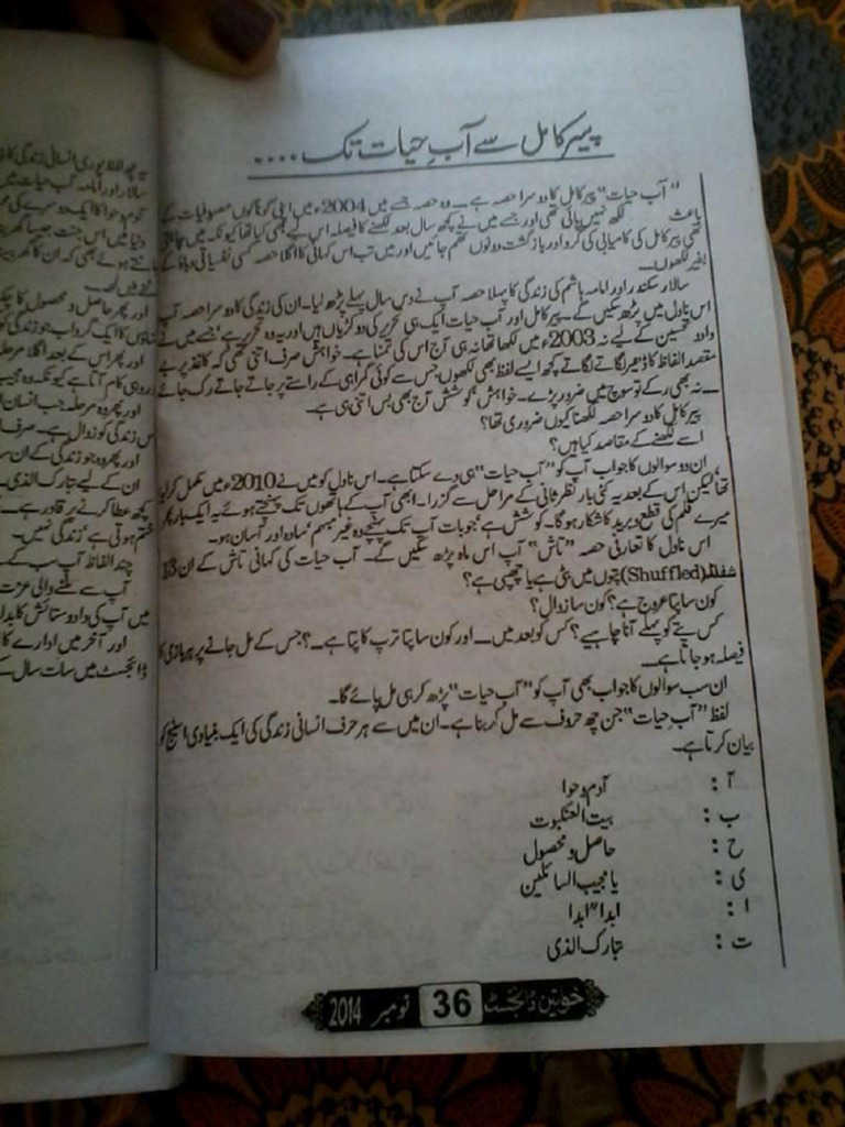 Aab e Hayat by Umera Ahmed | PDF