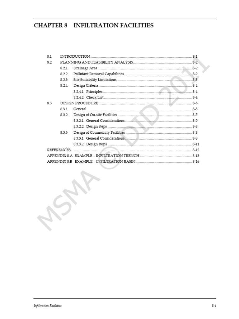 Chapter 8 - Infiltration Facilities | PDF | Soil | Loam