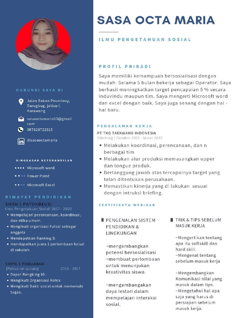 CV - Sasa Octa Maria | PDF