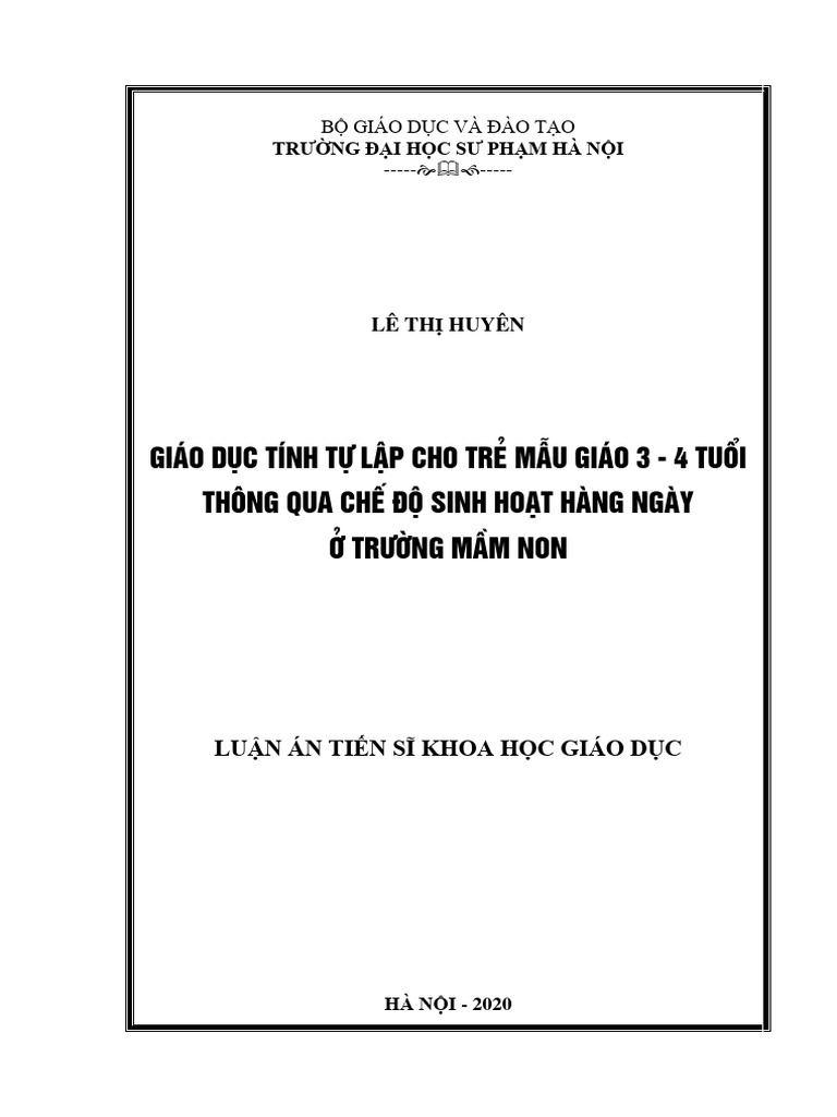 Gi O Dôc Týnh Tù Lëp Cho Trî Méu Gi O 3 - 4 Tuæi TH NG Qua Chõ É Sinh Ho T H NG NG y Ë TR Êng ...