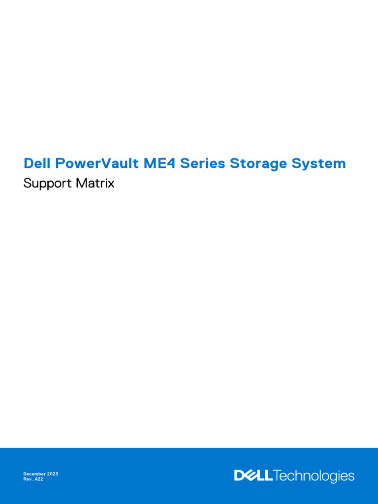 Dell PowerVault ME4 Series Storage System - Support Matrix | Download ...