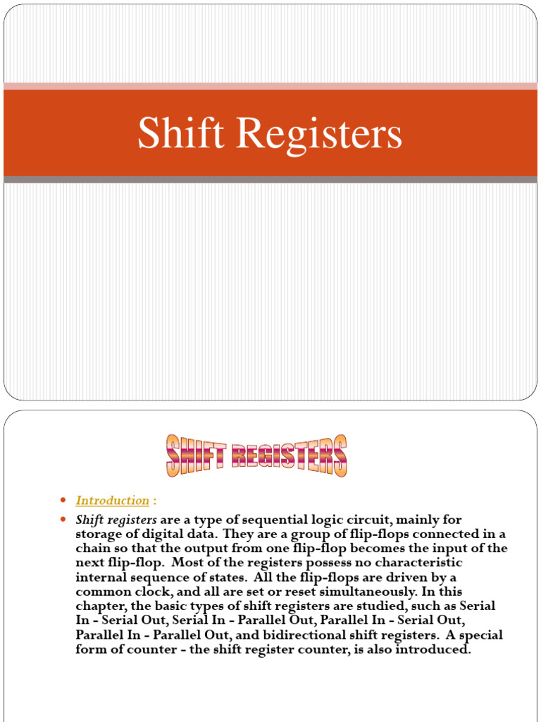 Unit 4 Shift Registers | PDF