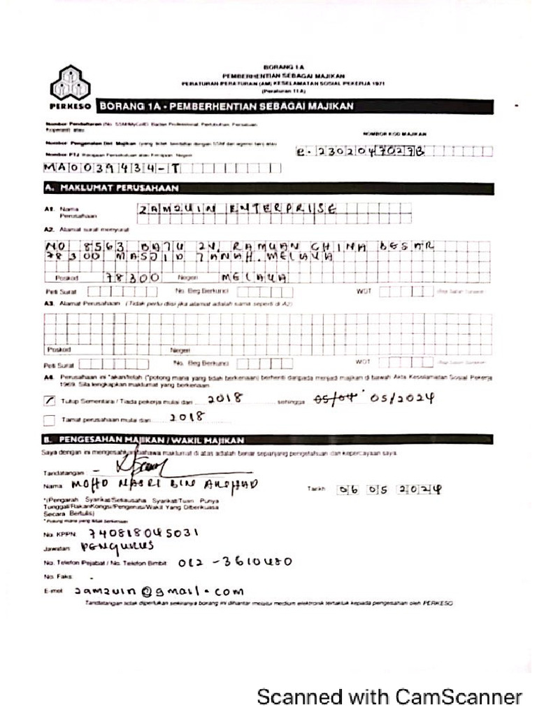 Borang Perkeso | PDF