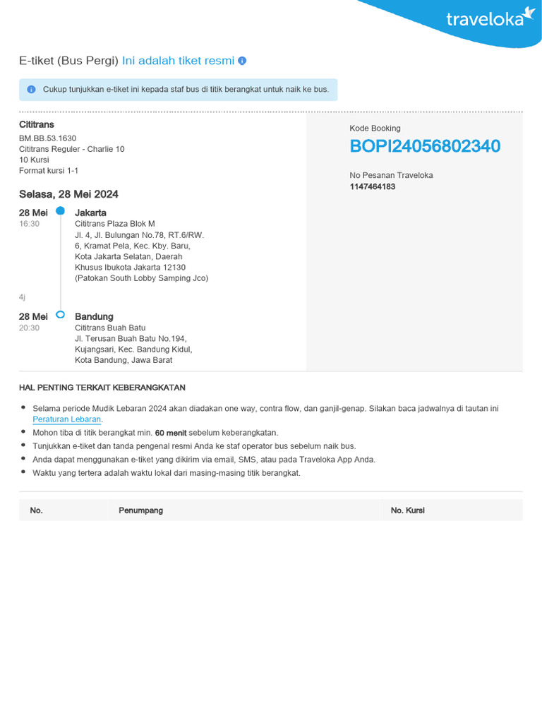 BUS AWAY E-Ticket | PDF