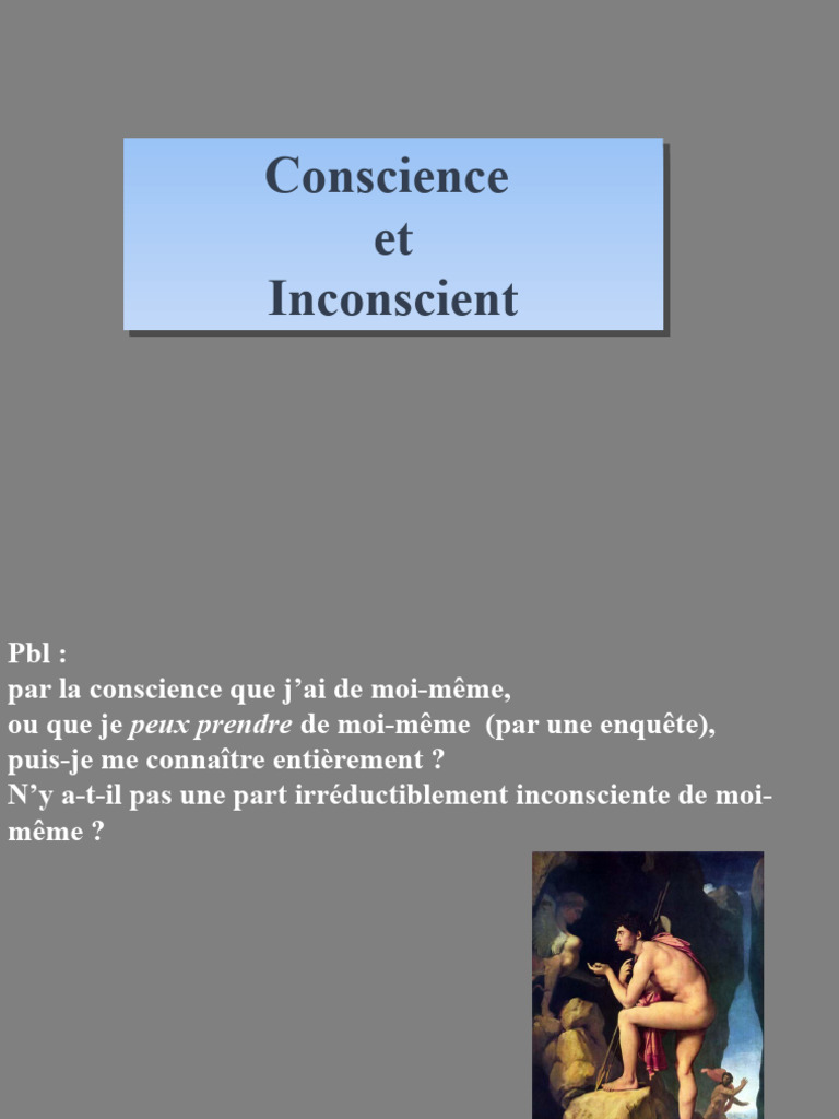 Conscience et Inconscient : Exploration et Défis | PDF | Conscience | Psychanalyse