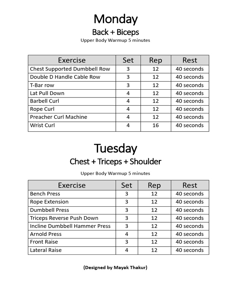 Workout Plan 1 | PDF | Strength Training | Physical Exercise