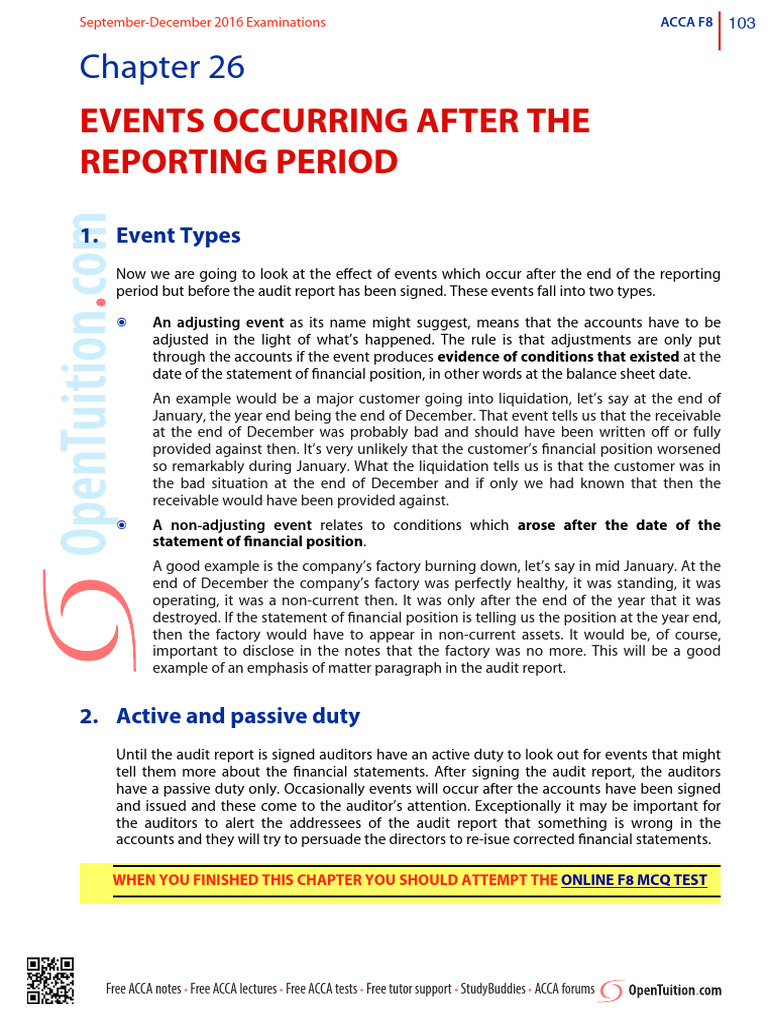 ACCA F8ch26 | PDF | Auditor's Report | Balance Sheet