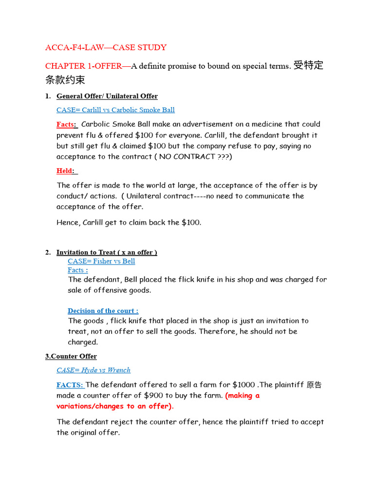 ACCA-F4-CASE STUDY | Download Free PDF | Offer And Acceptance | Legal Liability