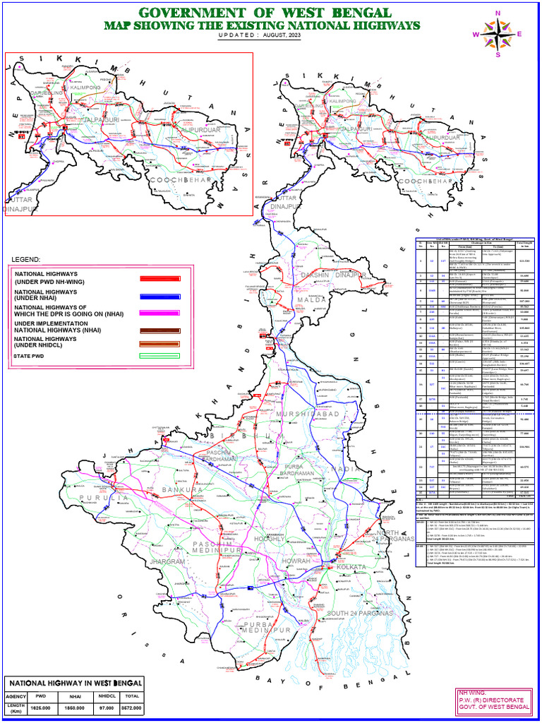 West Bengal NH Map FINAL - 240530 - 130034 | PDF
