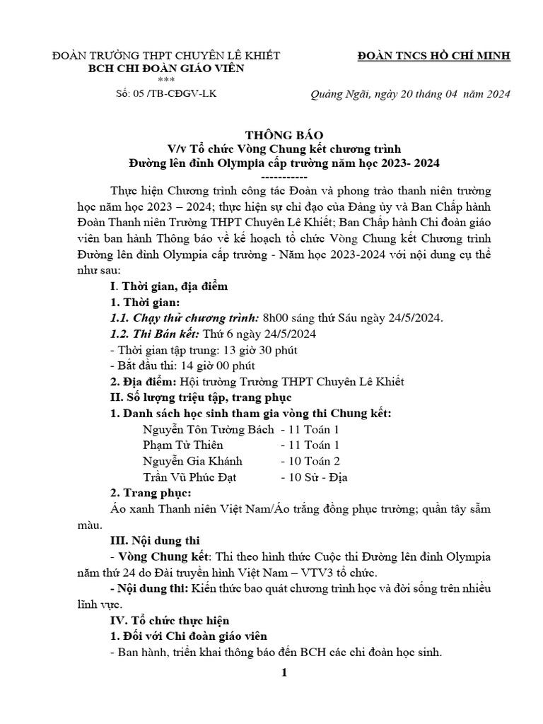 TB 005 CK Olympia 20232024 | PDF