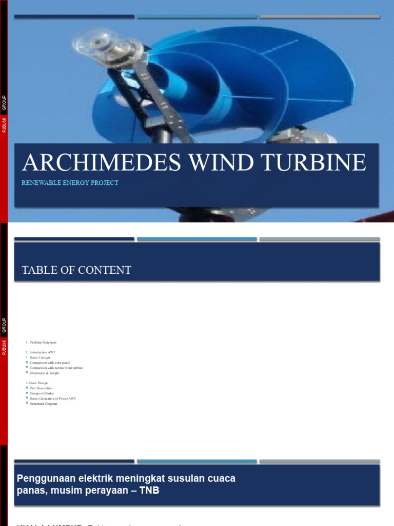 Archimedes Wind Turbine Progress Presentation | PDF | Wind Turbine ...