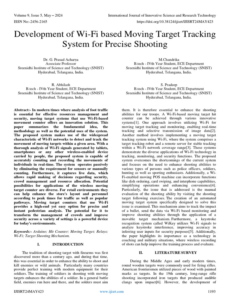 Development of Wi-Fi Based Moving Target Tracking System For Precise ...