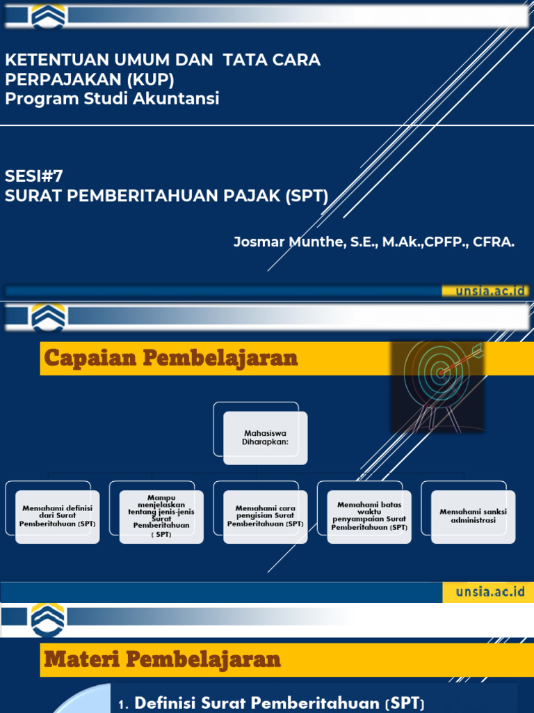 Sesi - 7 Surat Pemberitahuan Pajak (SPT) - 2 | PDF
