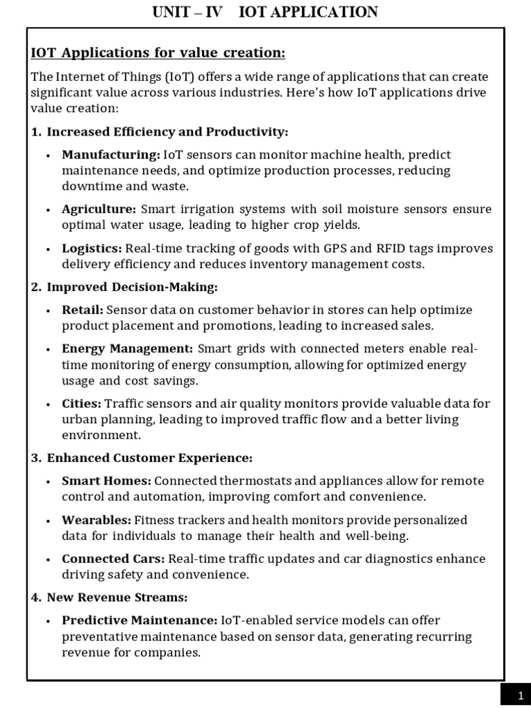 Unit-4 Iot Applications | PDF | Internet Of Things | Big Data