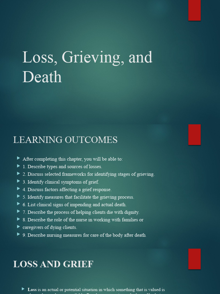 Loss Grieving and Death DONE PRAISED Be The Lord New 1 | PDF ...