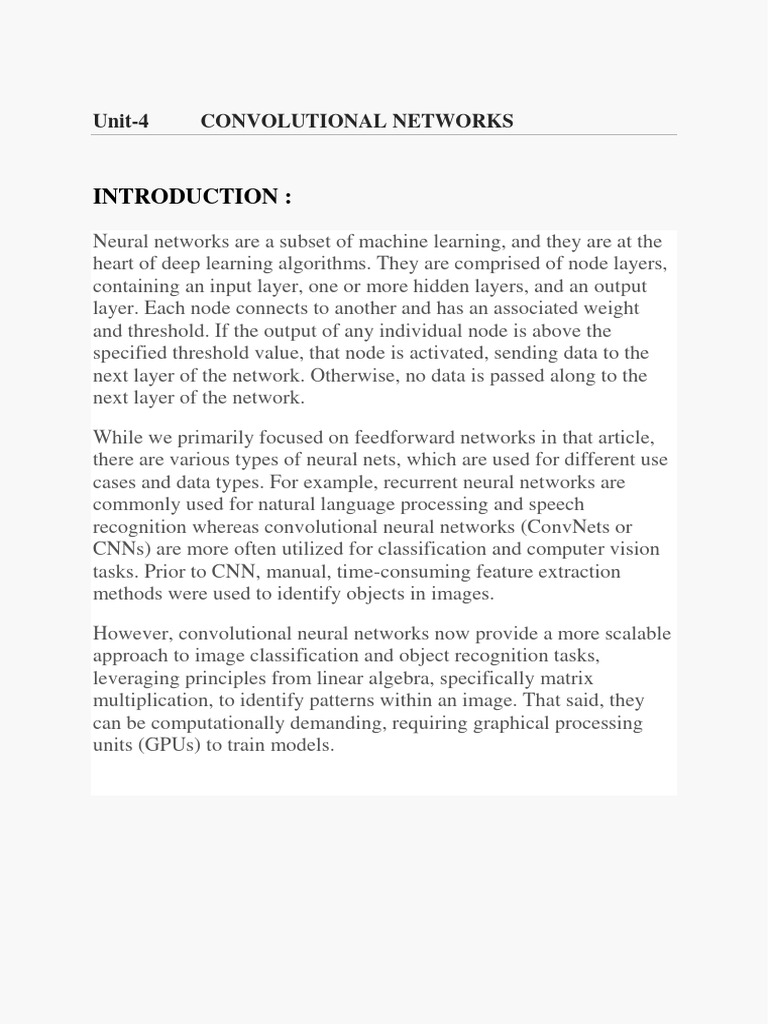 DL Unit4 | Download Free PDF | Artificial Neural Network | Visual Cortex