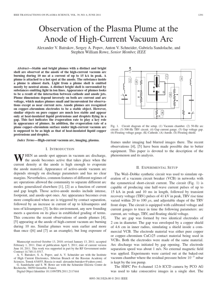Observation of The Plasma Plume at The Anode of High-Current Vacuum Arc ...