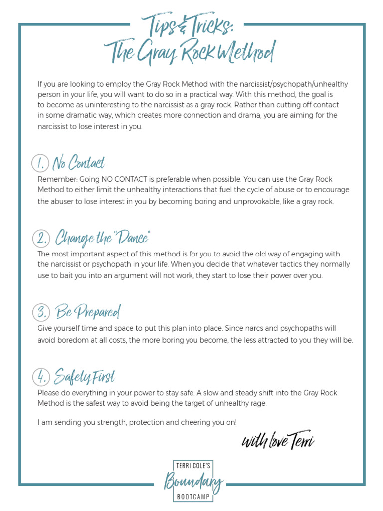 Gray Rock Method 090517 | PDF