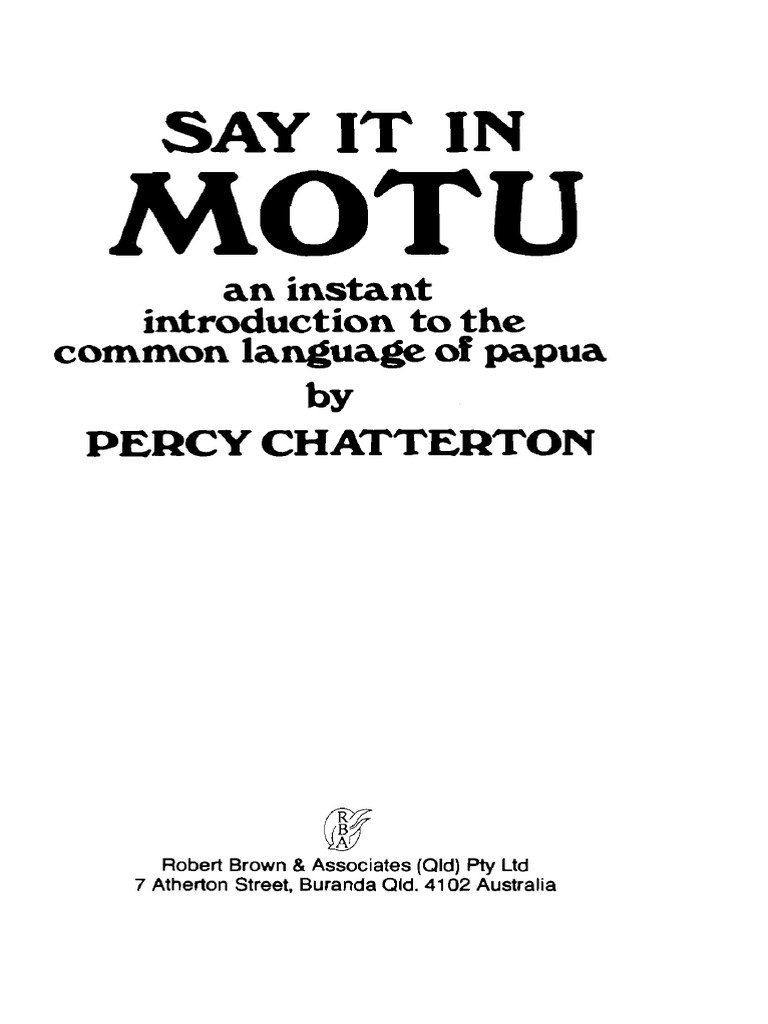 Say It in Motu | PDF | Language Mechanics | Grammar