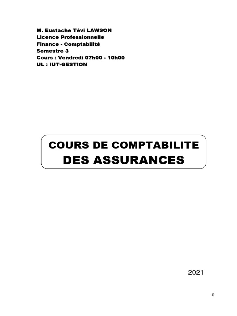 Comptabilité des Assurances: Guide Pratique | PDF | Assurance ...