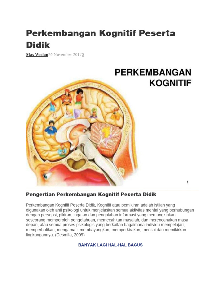Perkembangan Kognitif Peserta Didik | PDF | Karier & Perkembangan