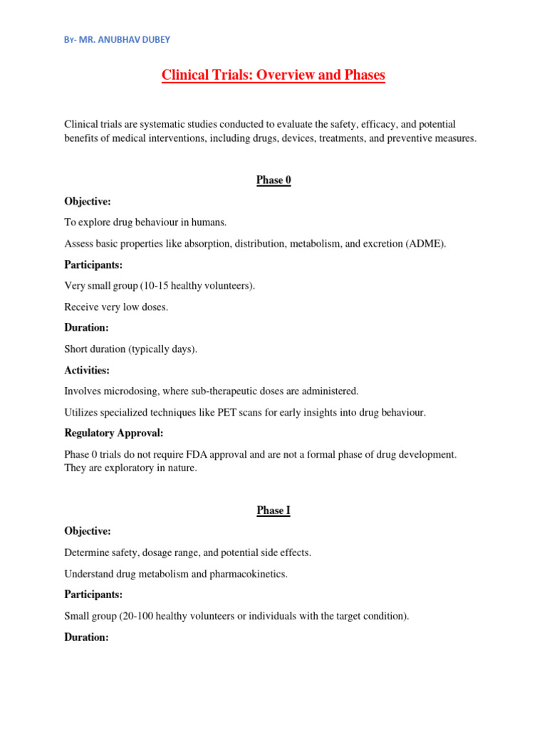 ANUBHAV DUBEY Phase of Clinical Trials | PDF | Clinical Trial | Phases ...
