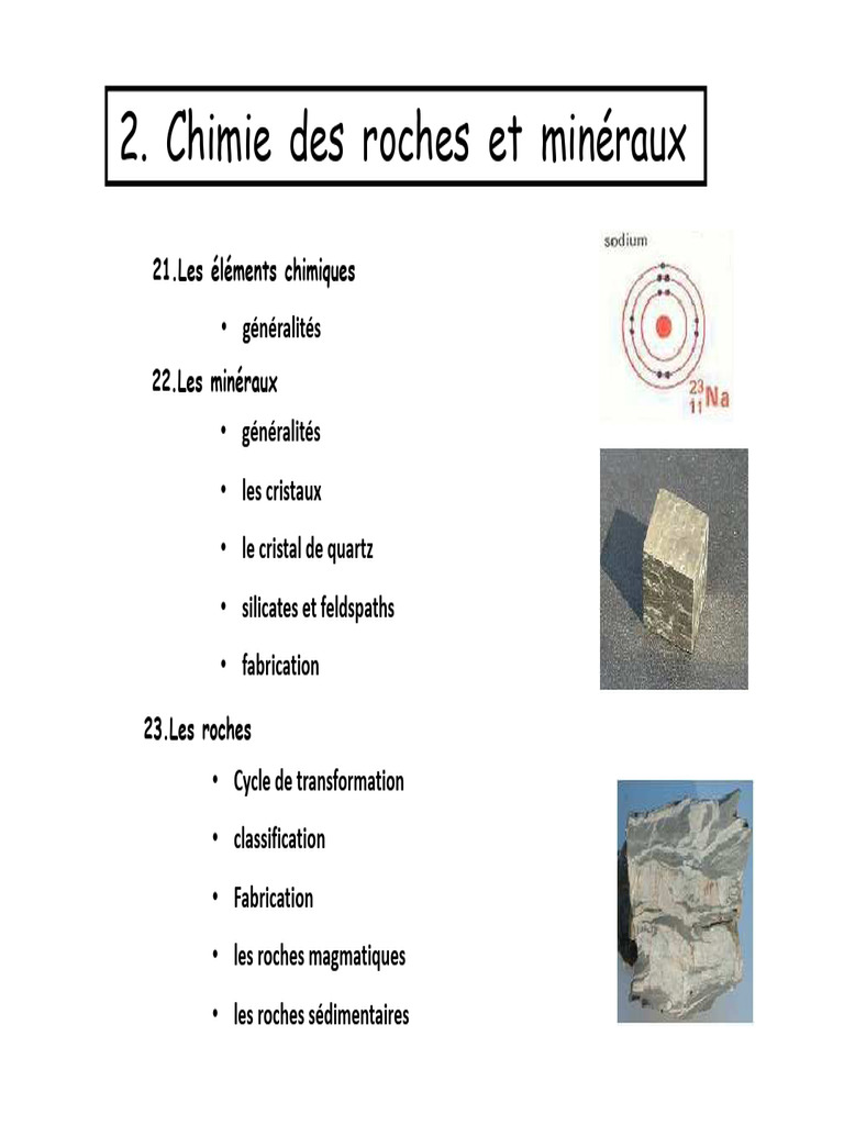Éléments chimiques et minéraux des roches | PDF | Magma | Lave