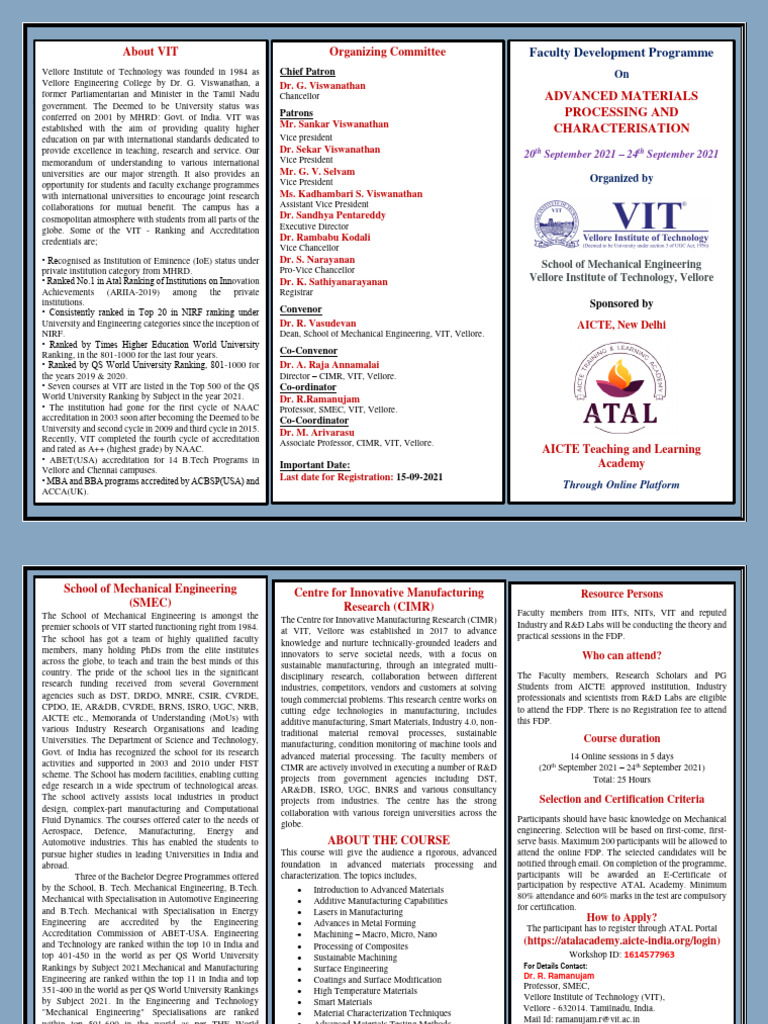 Atal FDP Brochure v3 | PDF | Engineering