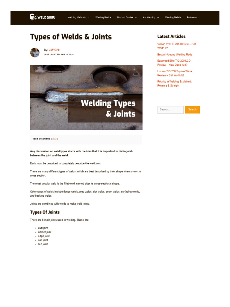 Types of Welds and Joints Explained | PDF | Welding | Construction
