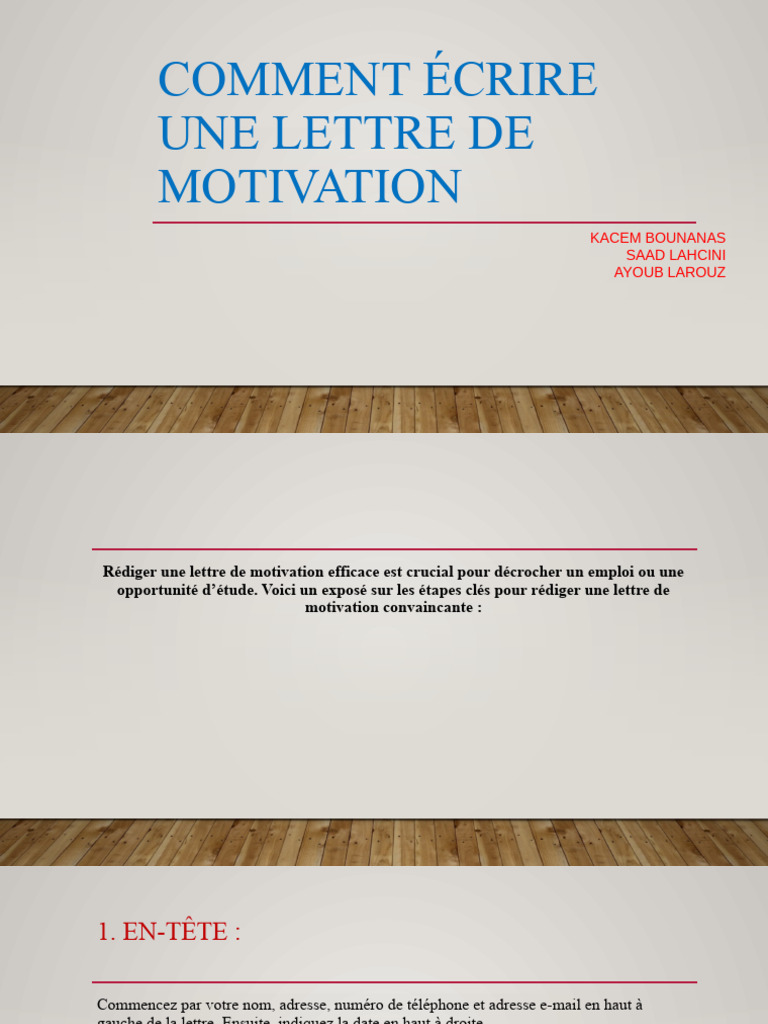 Guide pour rédiger une lettre de motivation | PDF | Motivation | Motivant