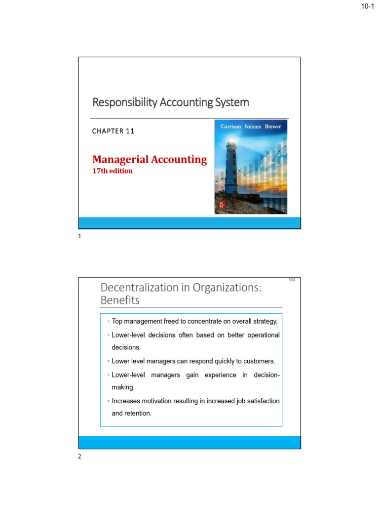 Ch11 - Responsibility Accounting System | PDF | Return On Investment | Cost