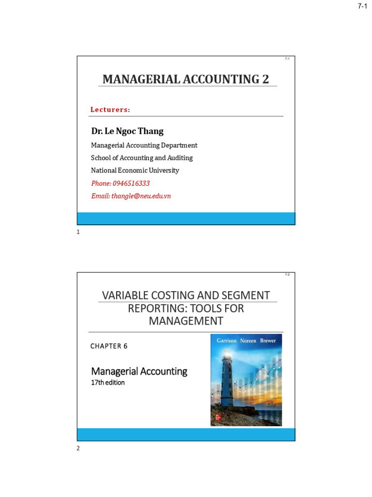 Ch6 - Variable Costing and Segment Reporting | PDF | Cost Of Goods Sold | Business Economics