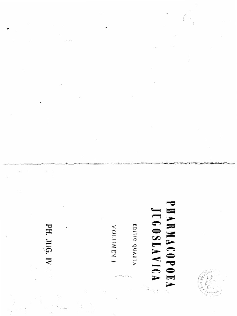 FARMAKOPEJA SFRJ Volumen1 | PDF