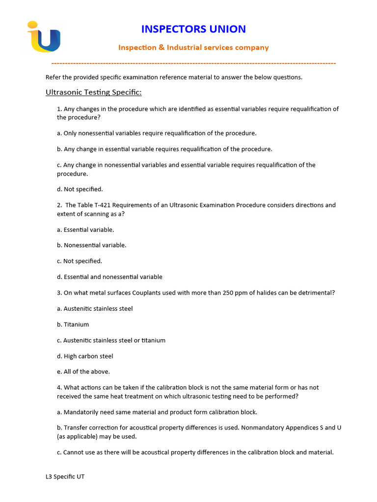 Level Iii Ut Specific Examination | Download Free PDF | Ultrasound ...