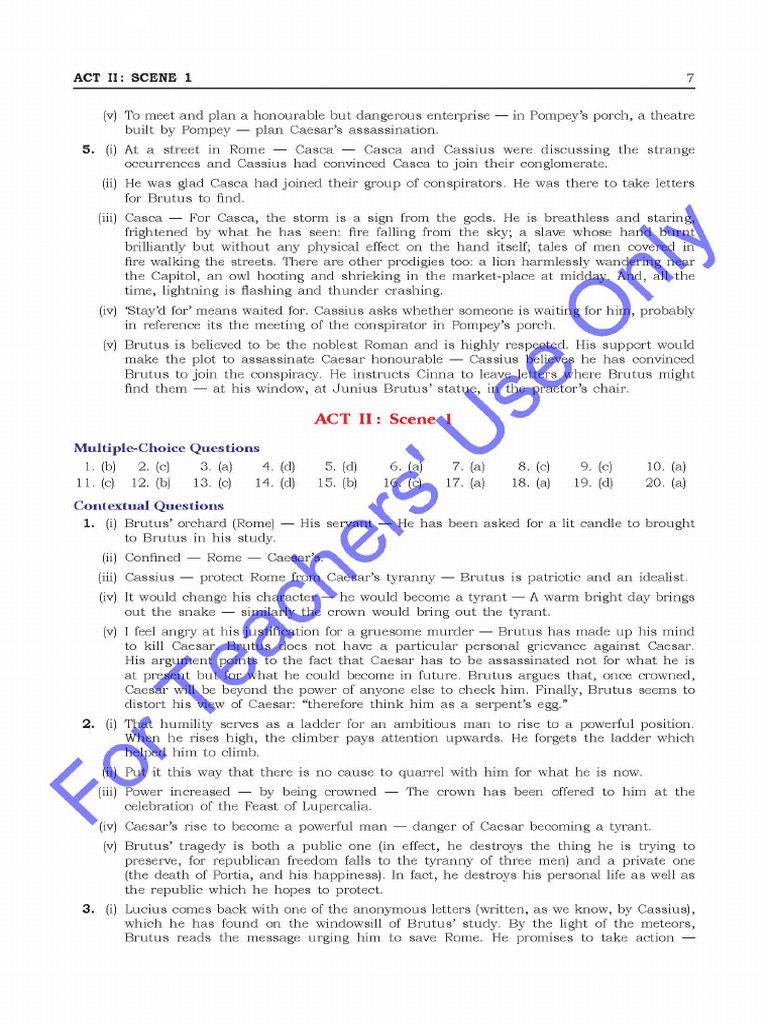 Act II Scene 1 and 2 | PDF