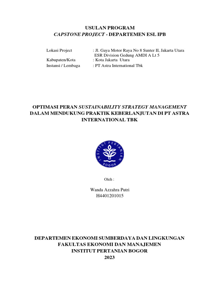 Wanda Azzahra Putri - H4401201015 - Proposal | PDF