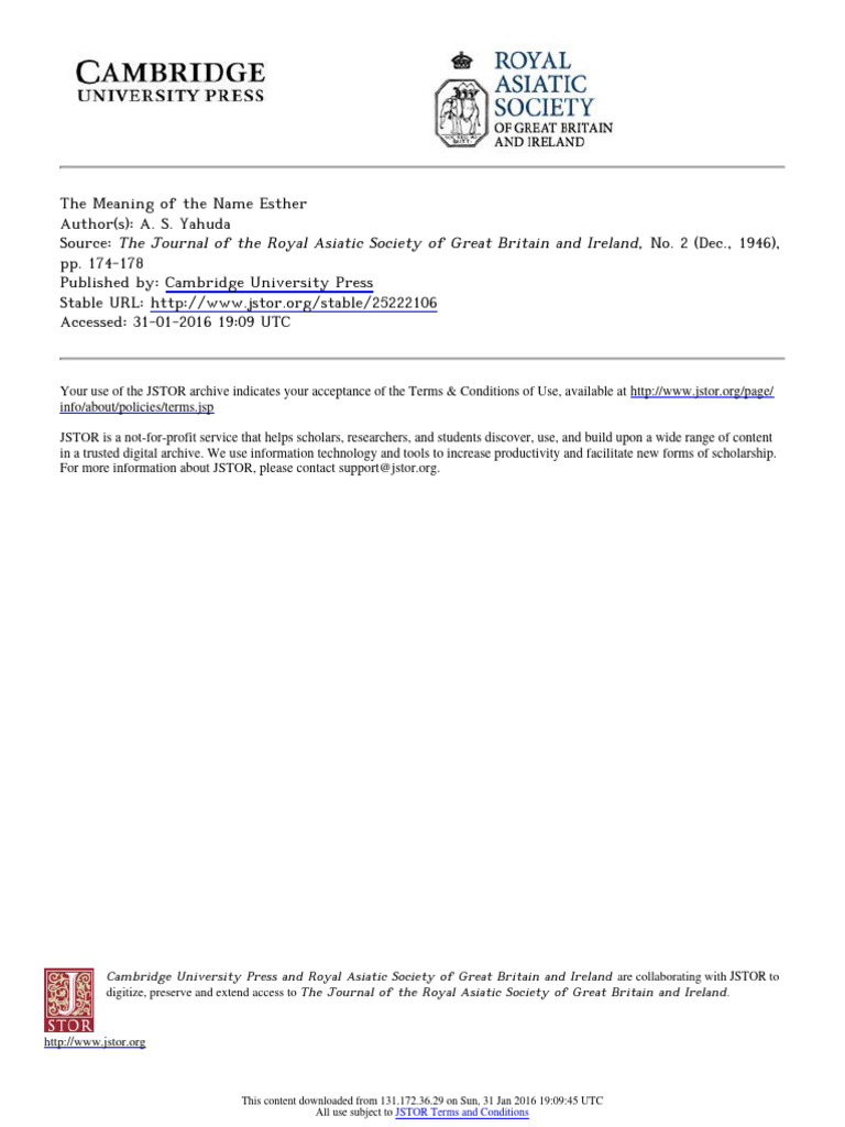 Meaning of the Name Esther Explained | PDF | Esther | Book Of Esther