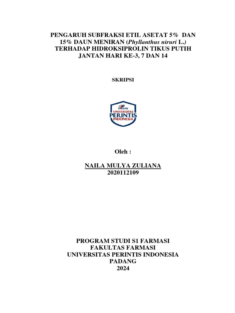 Efek Salep Etil Asetat Meniran pada Luka | PDF | Kesehatan Holistik