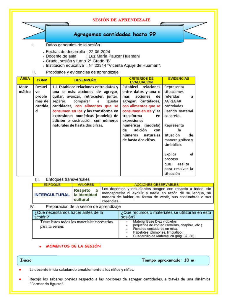 Sesión Agregamos Cantidades 30 | PDF