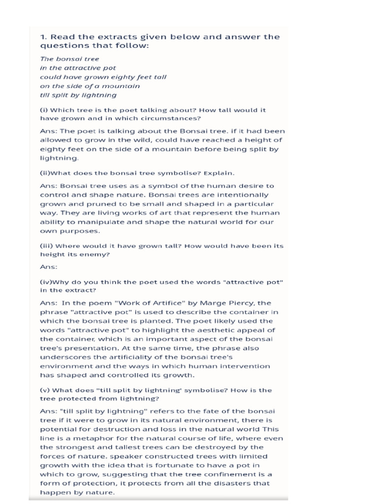 Poem 1. A Work of Artifice (I) | PDF