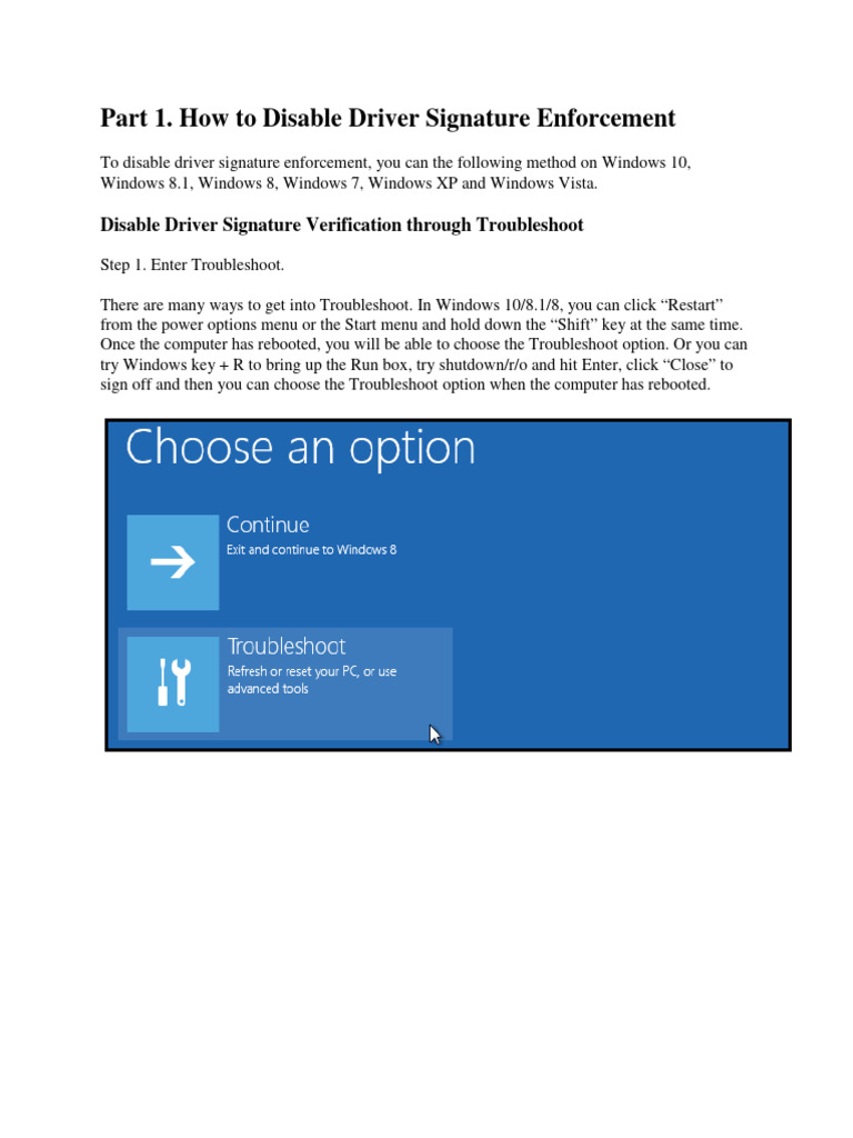 0654.disable Driver Signing Enforcement Windows 8 10 | PDF | Booting | Computer Science