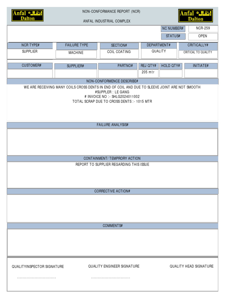 7.0 NCR Formate and Log | PDF